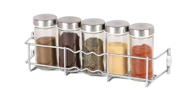 Buckingham 1 to 4 Tier Chrome Back of Cupboard Door Spice Jar rack and ...